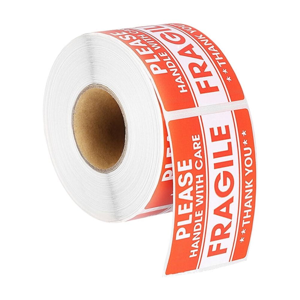 Kelingqi 500 Pcs/Roll 2x3 Inch Fragile Warning Stickers Adhesive ...