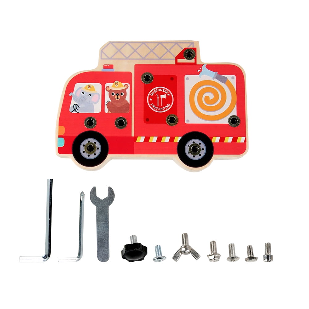 Kelingqi Adorable Kids Fire Fighting Truck Screws Assemble And ...