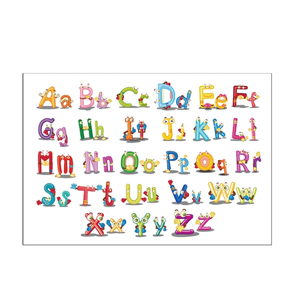 Kelingqi Removable Cartoon Alphabet Letters Wall Stickers Self-adhesive ...