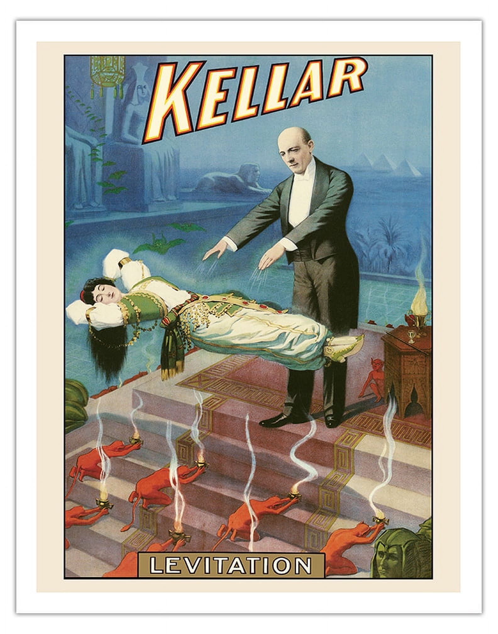 Kellar - Levitation of Princess Karnac - Vintage Magic Poster c.1900 ...