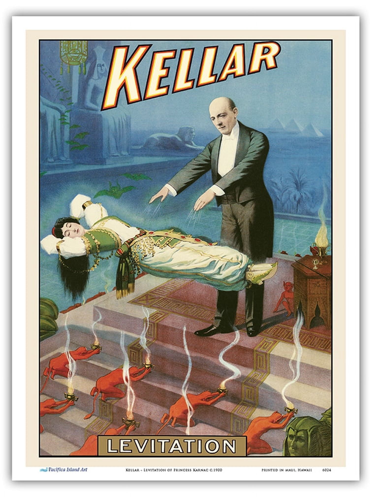 Kellar - Levitation of Princess Karnac - Vintage Magic Poster c.1900 ...