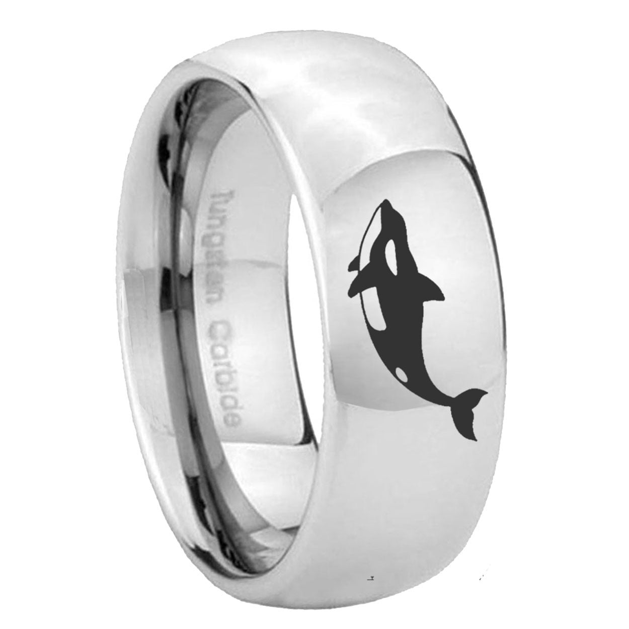 Keller Whale 8MM Gray High Polish Dome Tungsten Men Ring - Walmart.com