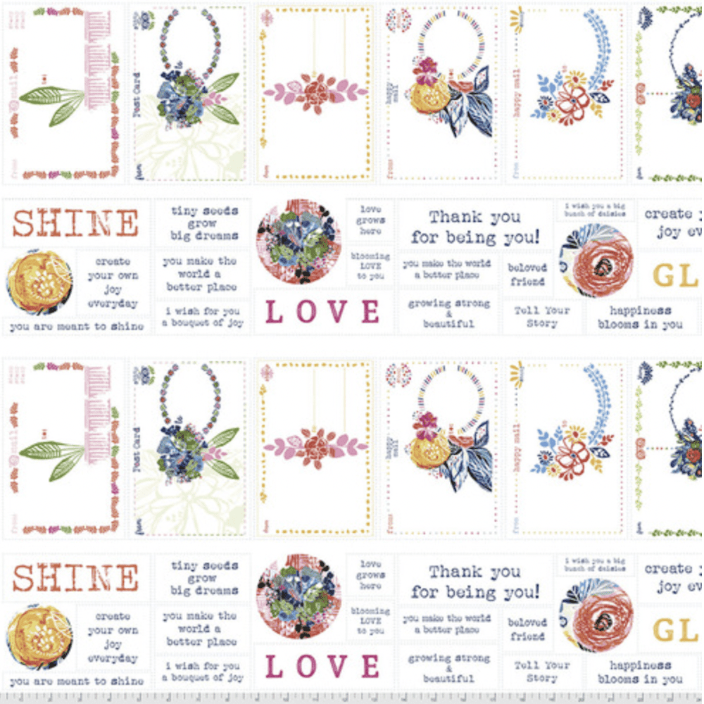 Kelli May-Krenz Boho Blooms Postcards Multi Fabric By The Yard ...