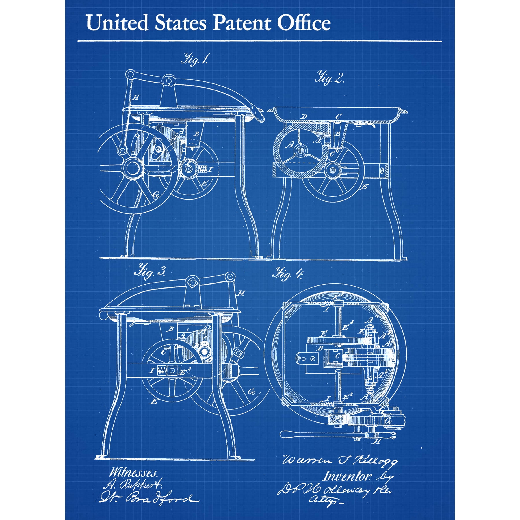 Kellogg Blacksmith's Forge 1873 Patent Plan Extra Large XL Wall Art ...