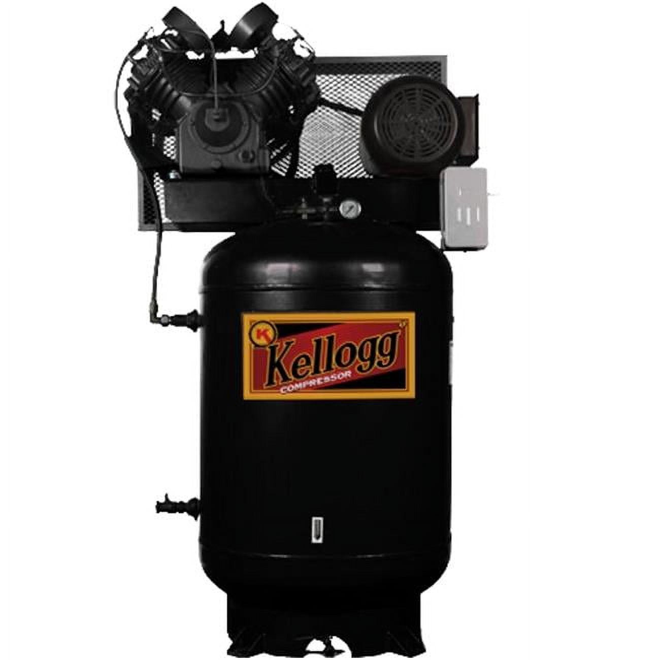 Kellogg Compressor V12071-452 120 Gallon 7.5 HP Single Phase Industrial ...