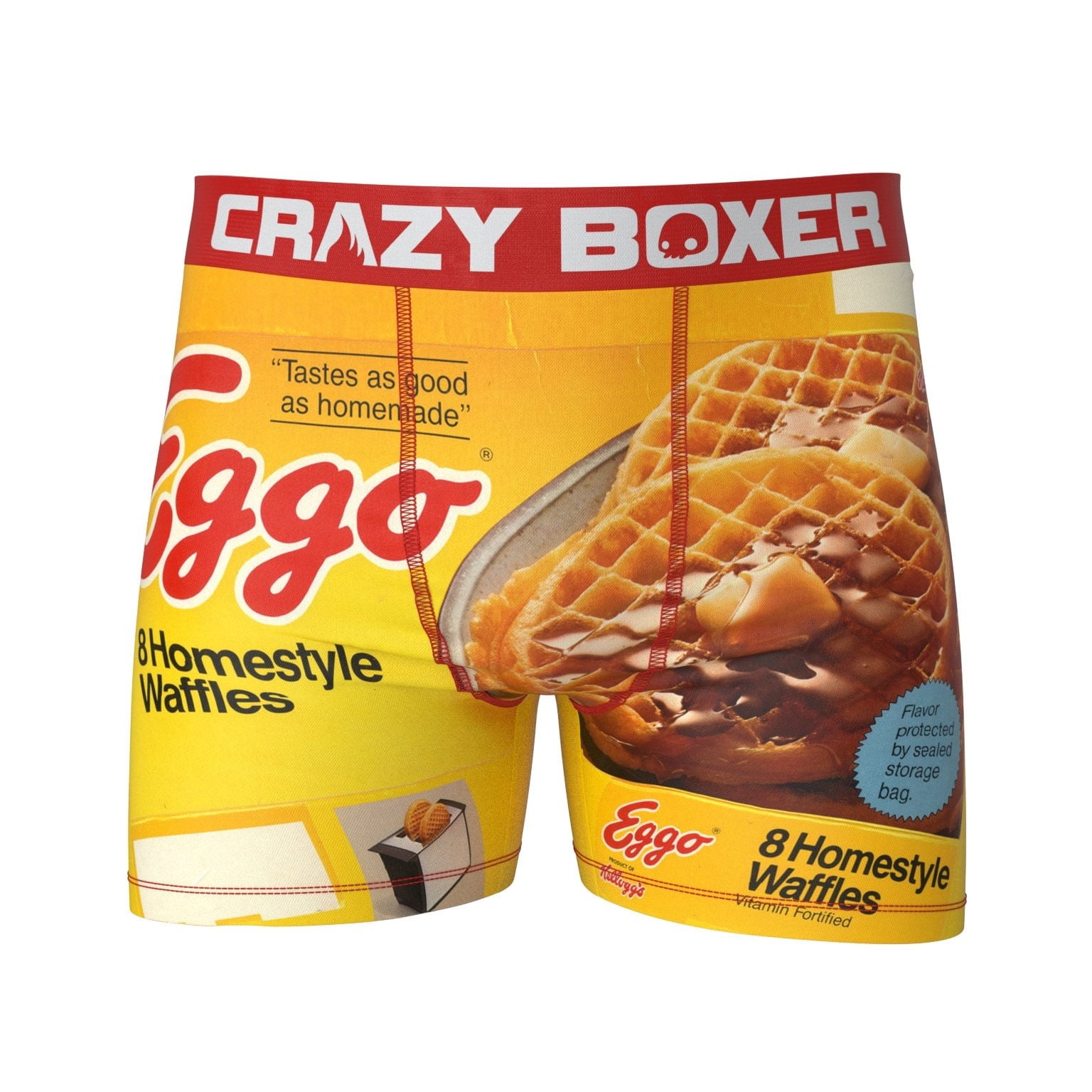 Kellogg's Officially Licensed Eggo Waffles Crazy Boxer Briefs, Yellow ...