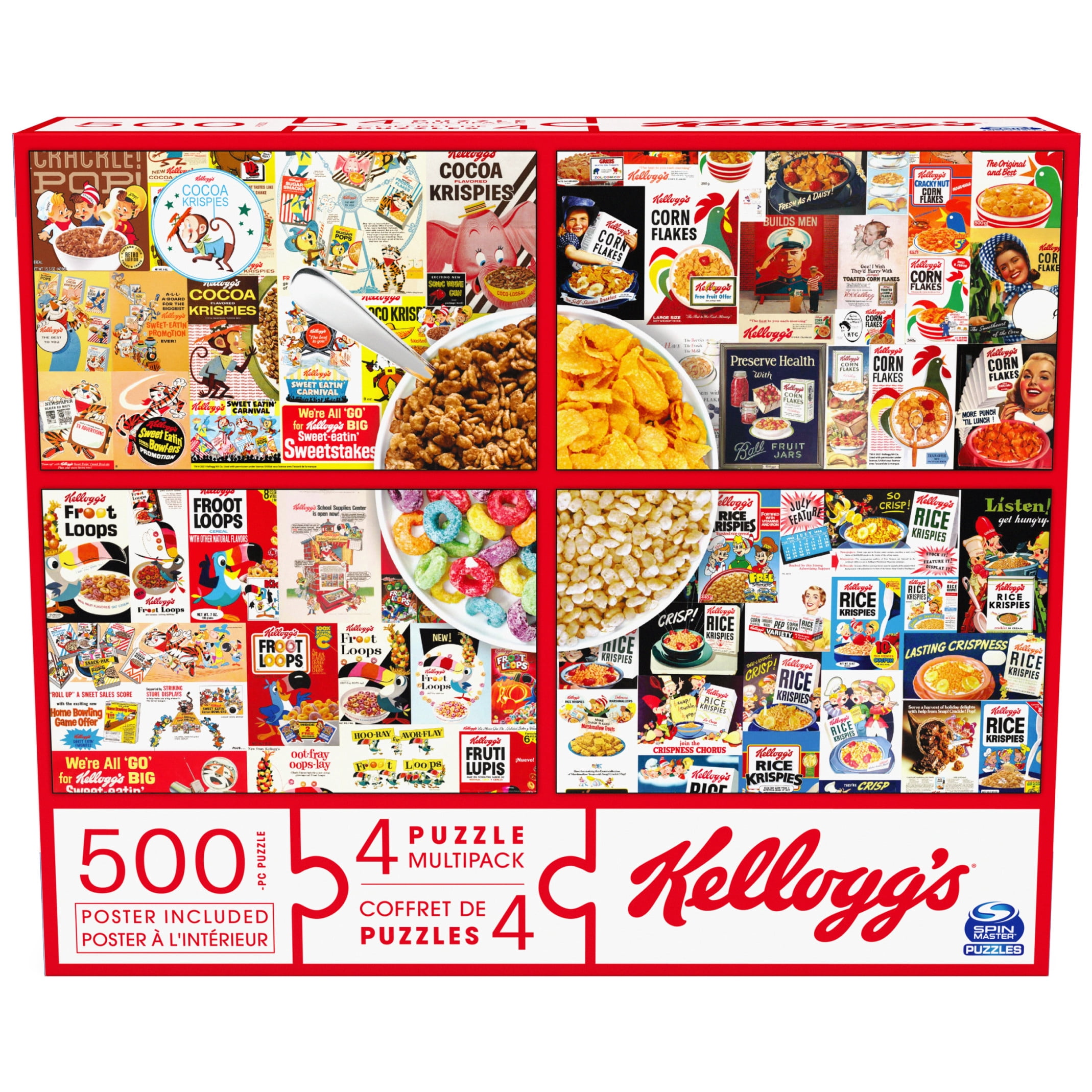 Kellogg’s, 4 Puzzle Multipack, 500 Pieces Combine to Form Mega Puzzle ...