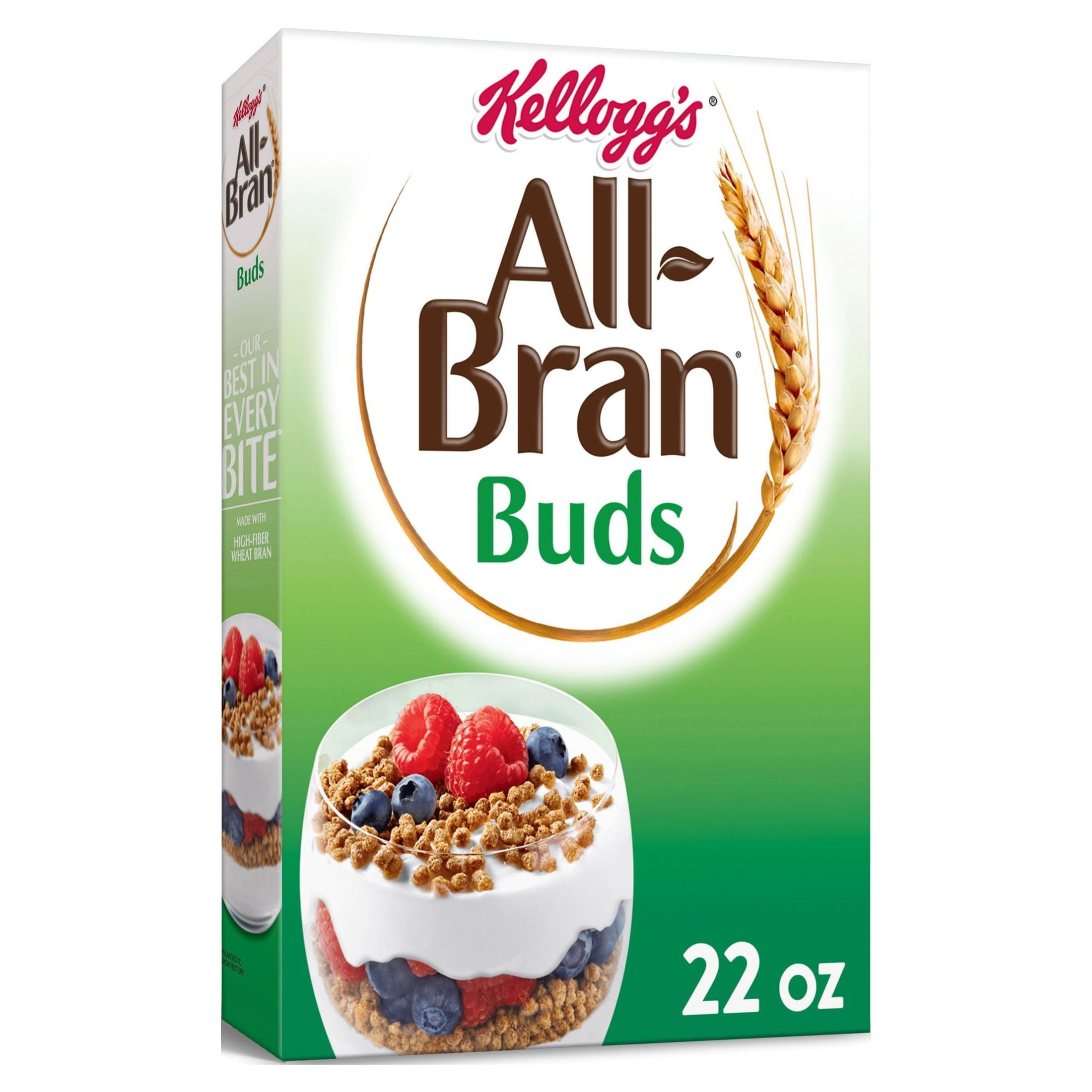 Kellogg's All Bran Buds Breakfast Cereal, 8 Vitamins and Minerals, High ...