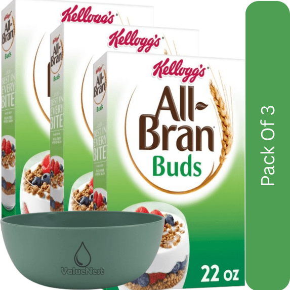 Kellogg’s All-Bran Buds Original High Fiber Cereal, 8 Vitamins ...