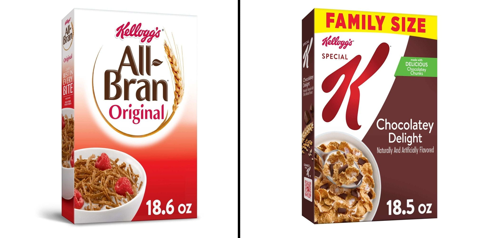 Kellogg's All Bran Original Cereal & Kellogg's Special K Chocolatey ...
