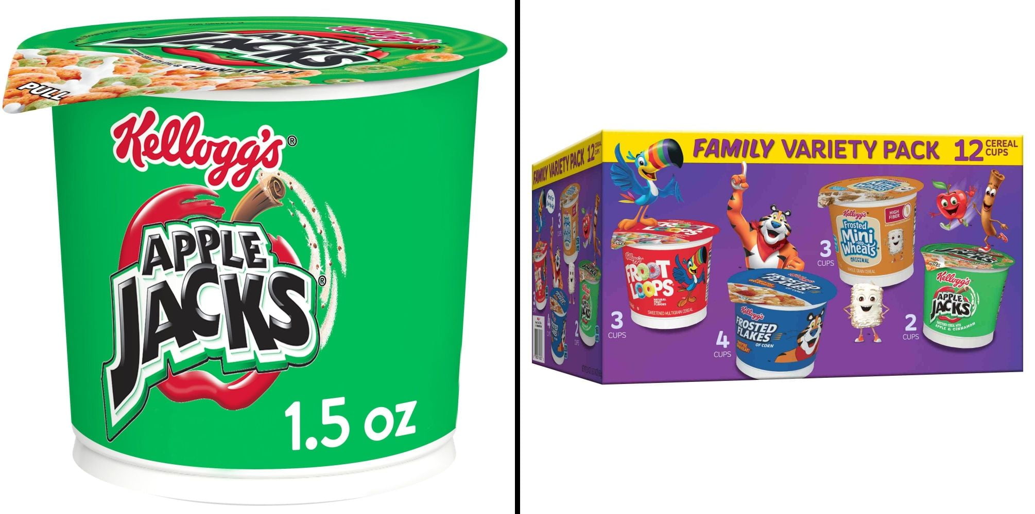 Kellogg's Apple Jacks Cereal Cup 1.5 oz & Kellogg's Cereal Cups ...