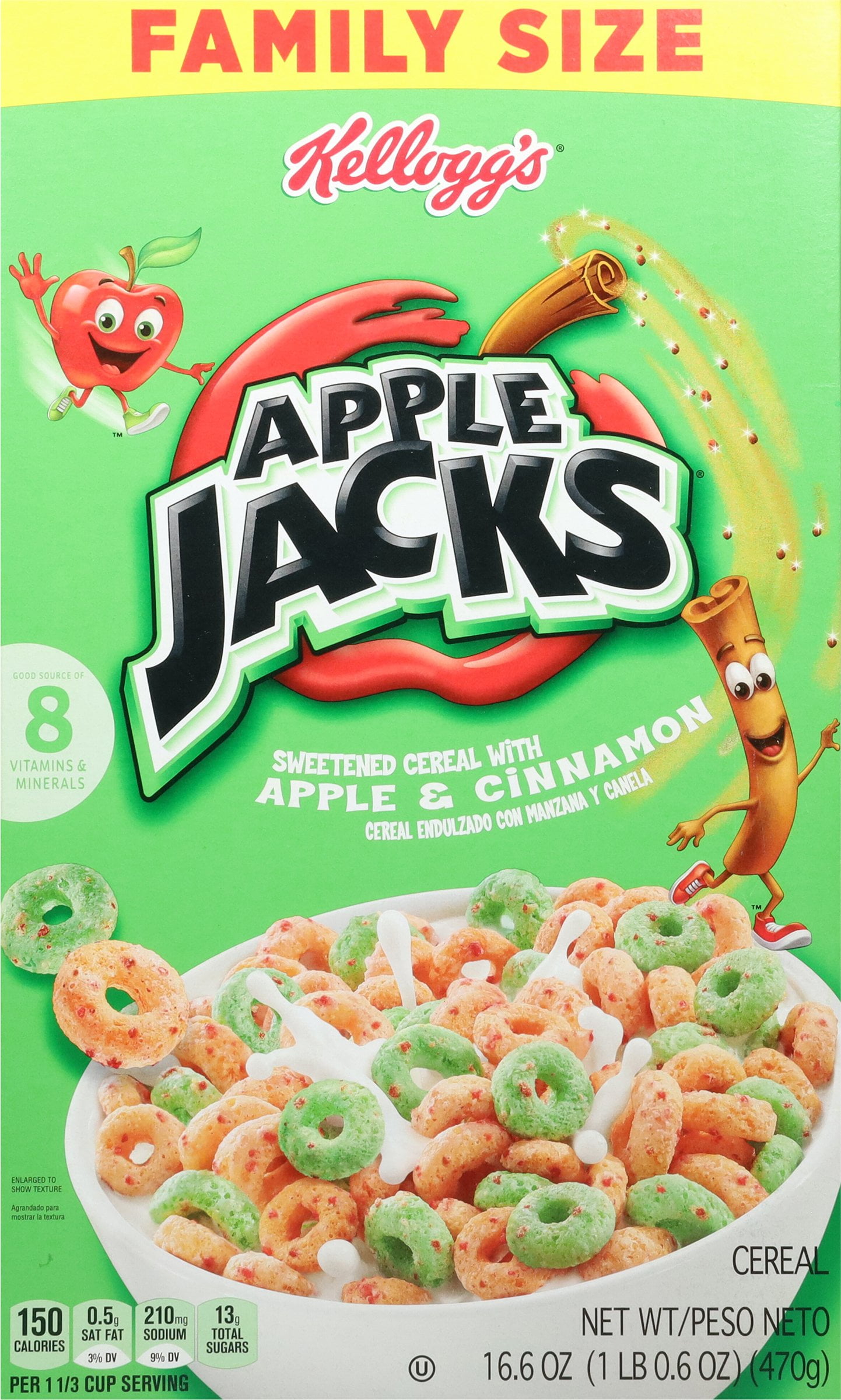 Kellogg's Apple Jacks Cereal - Family Size - 16.6 oz (Packaging May ...