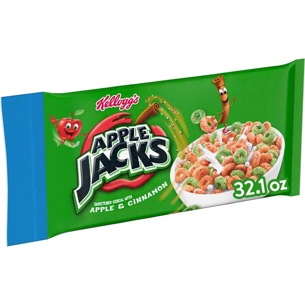 Kellogg's Apple Jacks Original Cold Breakfast Cereal, 8 Vitamins and ...