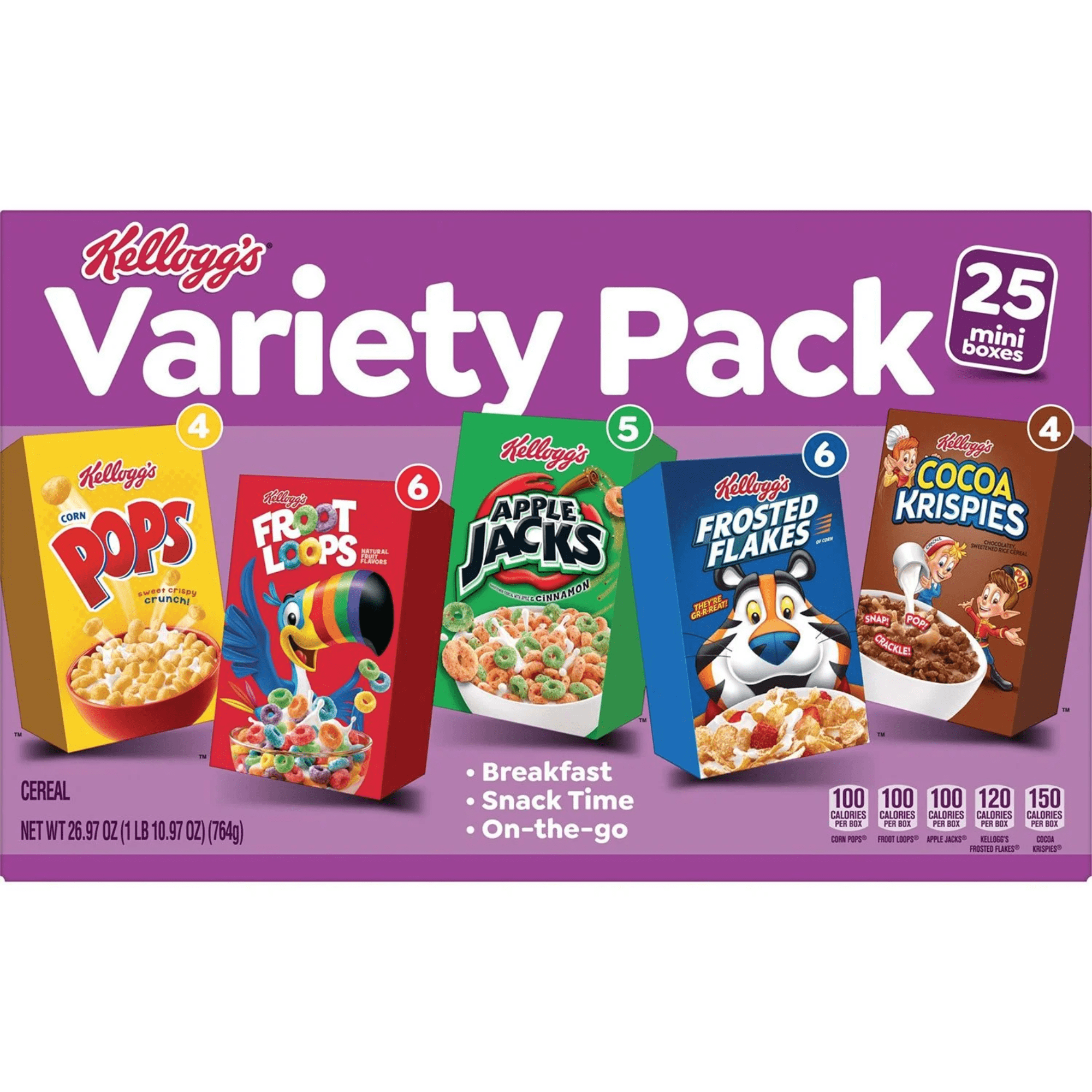 Kellogg's Assorted Cereal Variety Pack, 25 pk. - Walmart.com