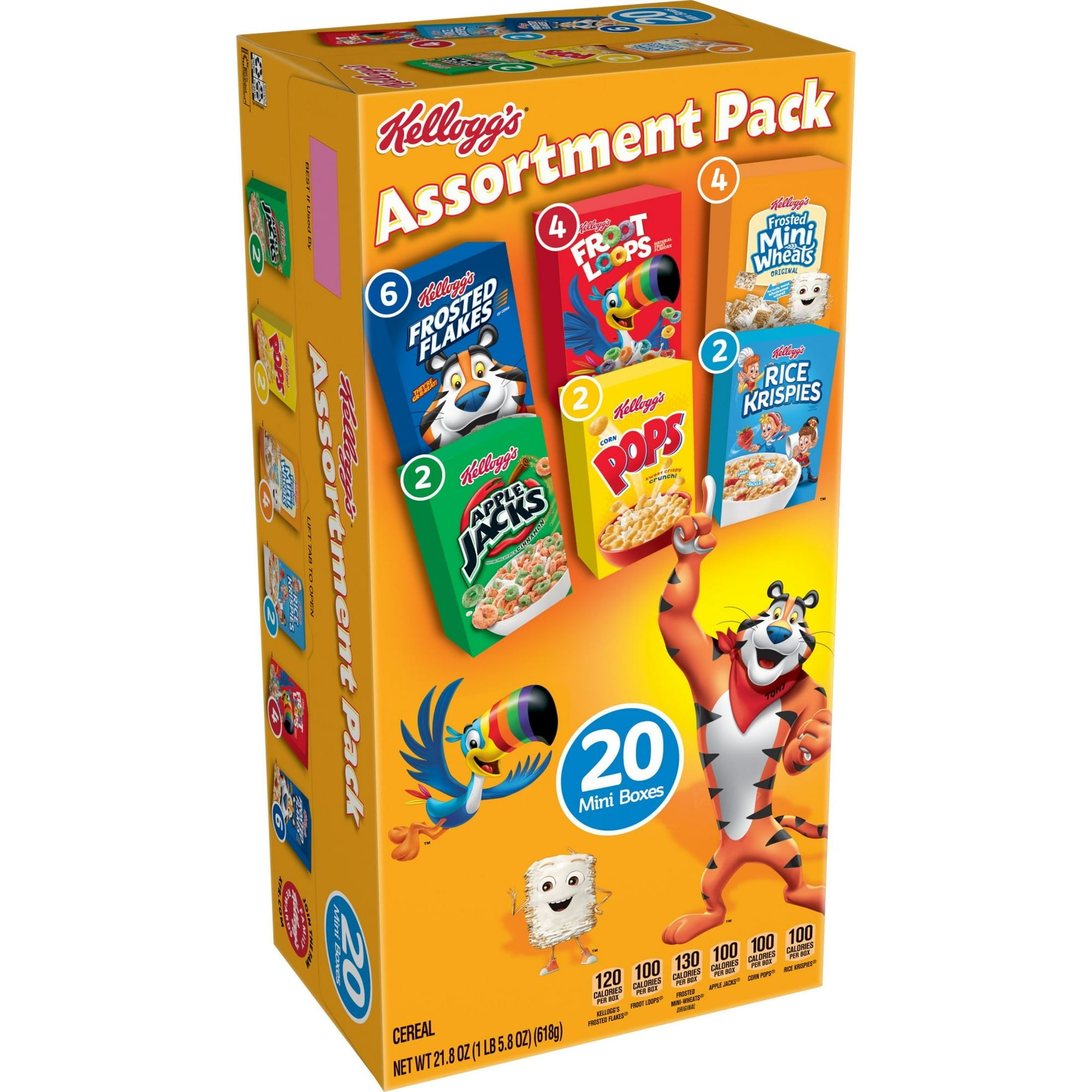 Kellogg's Assortment Pack Breakfast Cereal, Single Serve Cereal To Go ...
