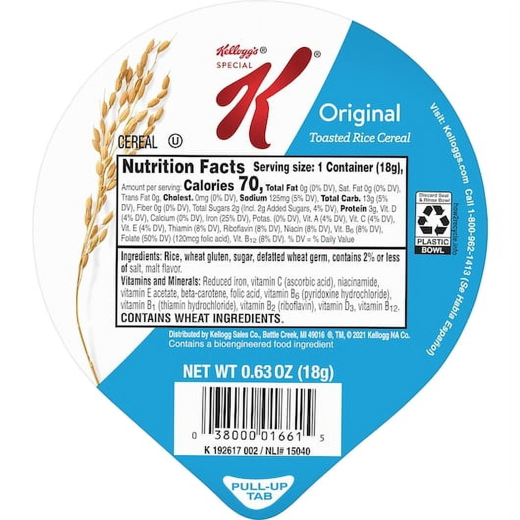 Kellogg's Bran Flakes Complete Cereal, 1.13 oz - Case of 70 - Walmart.com