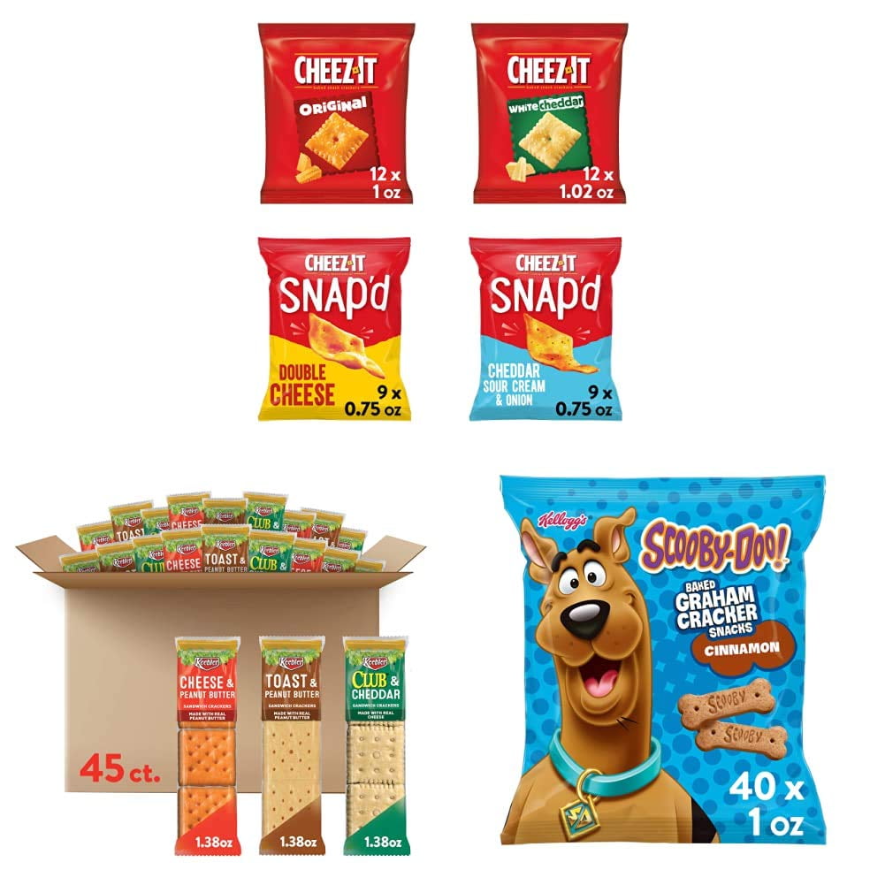 Kellogg's Bulk Snack Box, Cheez-It Cheese Crackers Variety Pack (42 ...