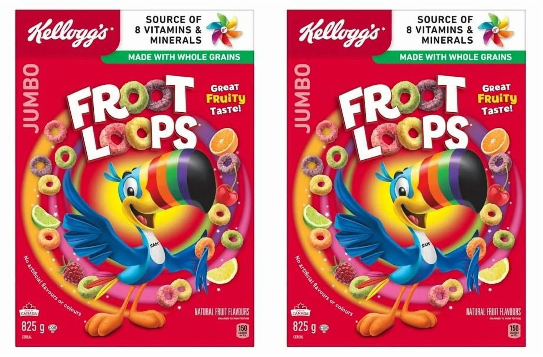 Kellogg's Canadian Froot Loops Breakfast Cereal, Jumbo Size, 825g (2 ...