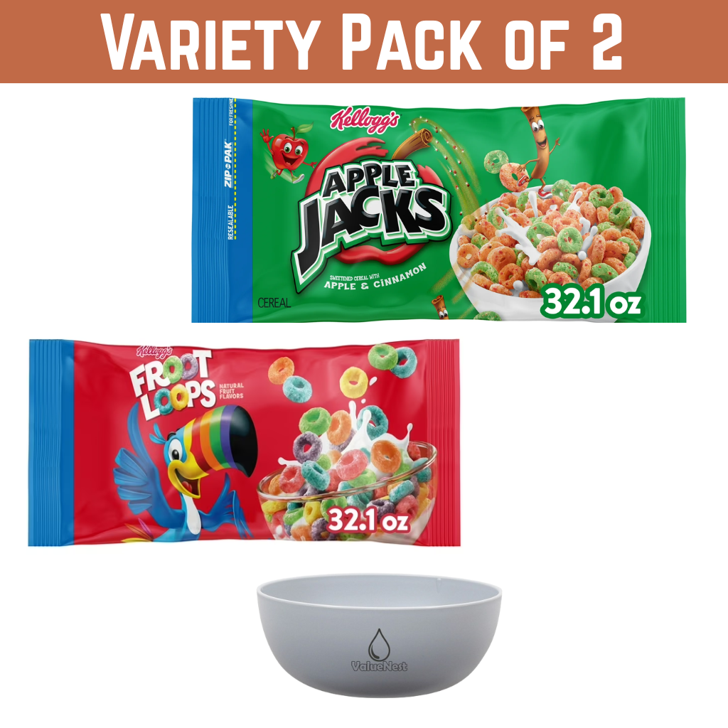 Kellogg's Cereal Variety Pack: Apple Jacks & Froot Loops, 32.1 oz Each ...