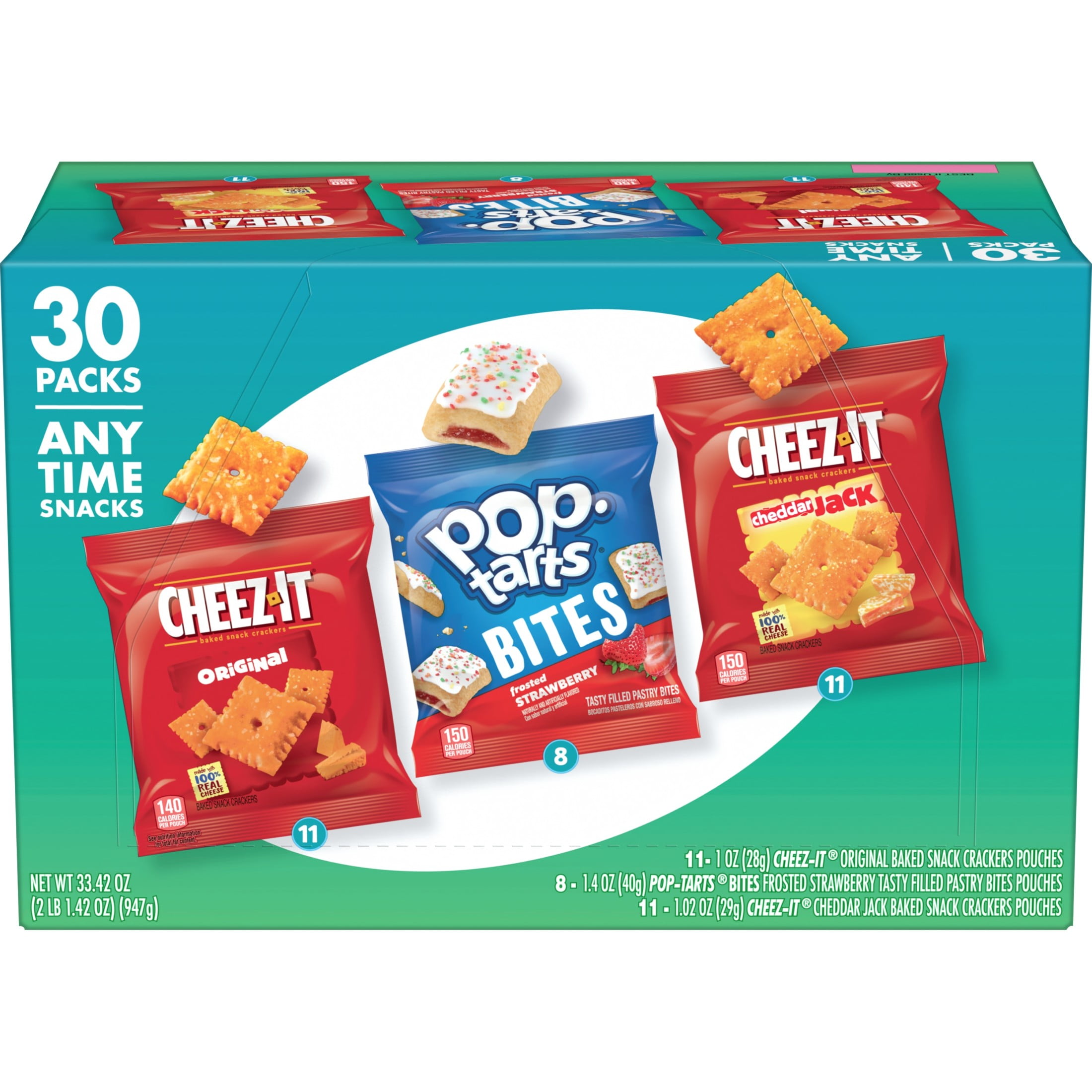 Cheez-It & Pop-Tarts Grab 'N Go Variety Pack Lunch Snacks, 33.42 oz 30 ...
