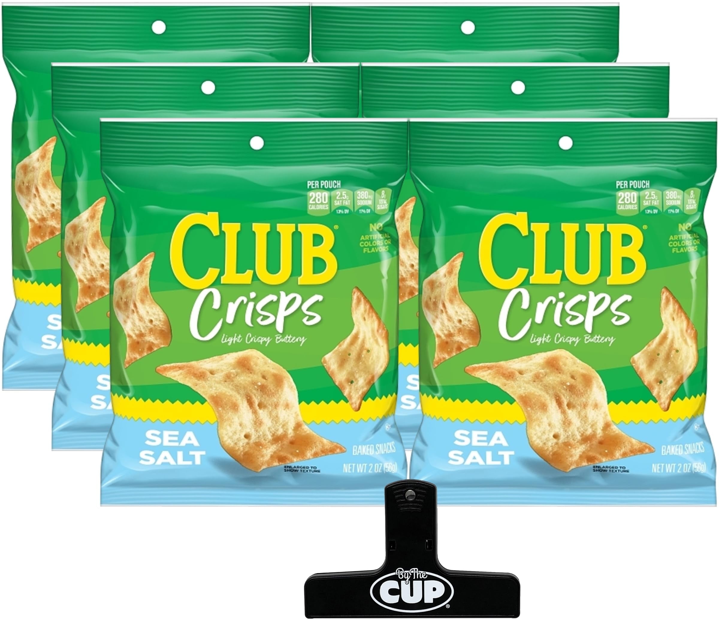 Kellogg's Club Crisps Sea Salt, 2 oz (Pack of 6) with By The Cup Bag ...
