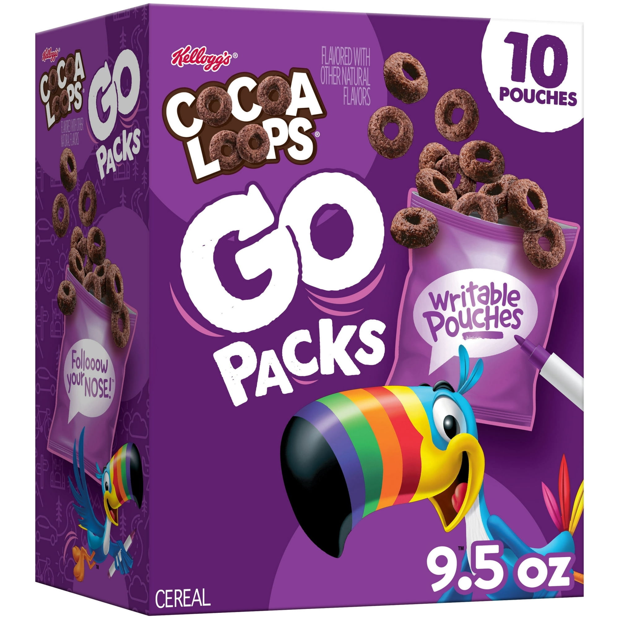 Kellogg's Cocoa Loops Go Packs Cereal, Kids Snacks, Lunch Snacks ...