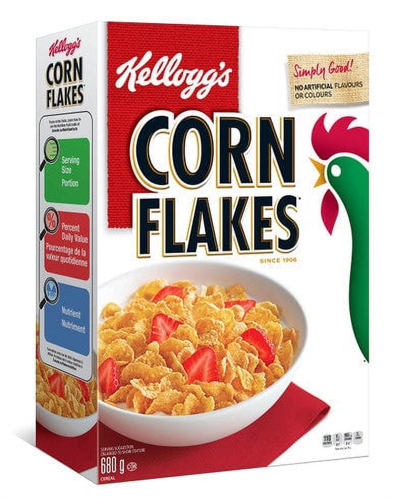 Kellogg's Corn Flakes Cereal, 680g / 23.98oz – Classic Crunchy ...