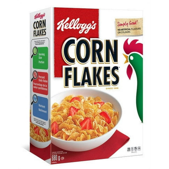 Kellogg's Corn Flakes Cereal, 680g / 23.98oz – Classic Crunchy ...