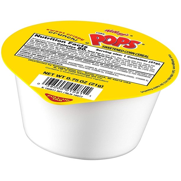 Kellogg's Corn Pops, Breakfast Cereal, Original, .75oz (96 Count ...