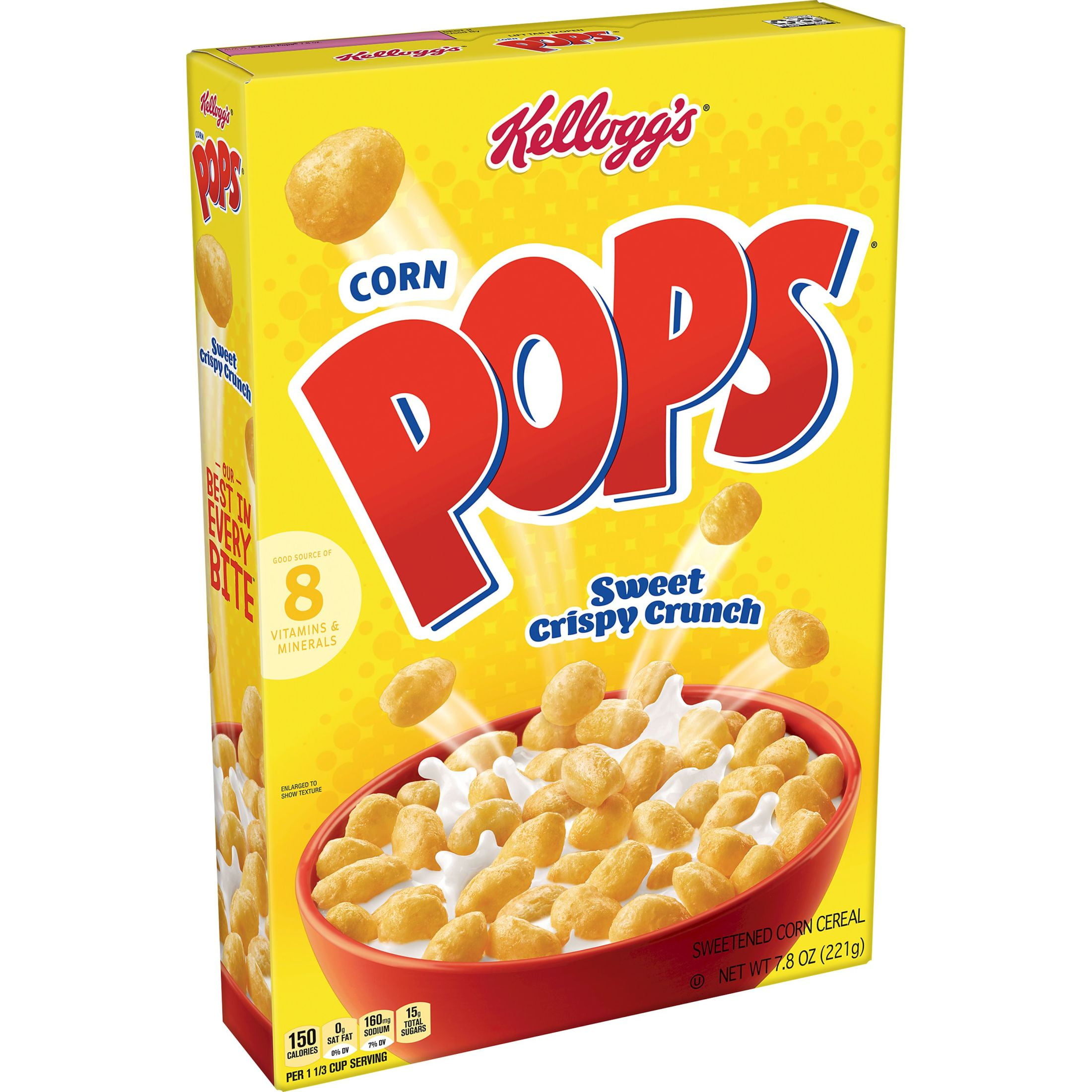 Kellogg's Corn Pops, Cold Breakfast Cereal, 8 Vitamins and Minerals ...