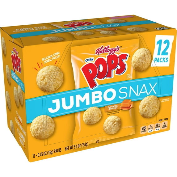 Kellogg's Corn Pops Jumbo Snax Caramel Crunch Breakfast Cereal, 5.4 oz ...