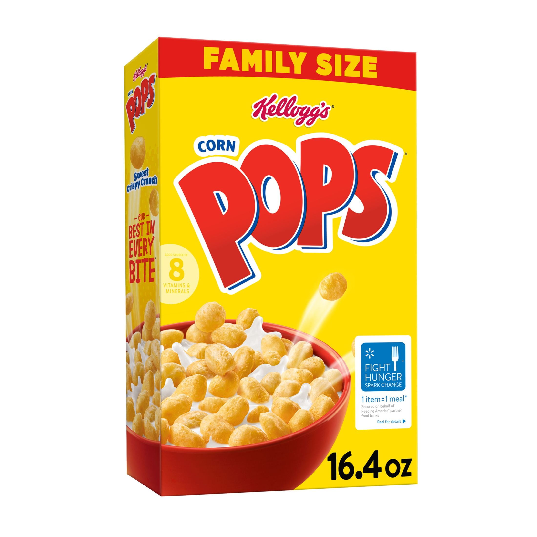 Kellogg's Corn Pops Original Breakfast Cereal, Family Size, 16.4 oz Box ...