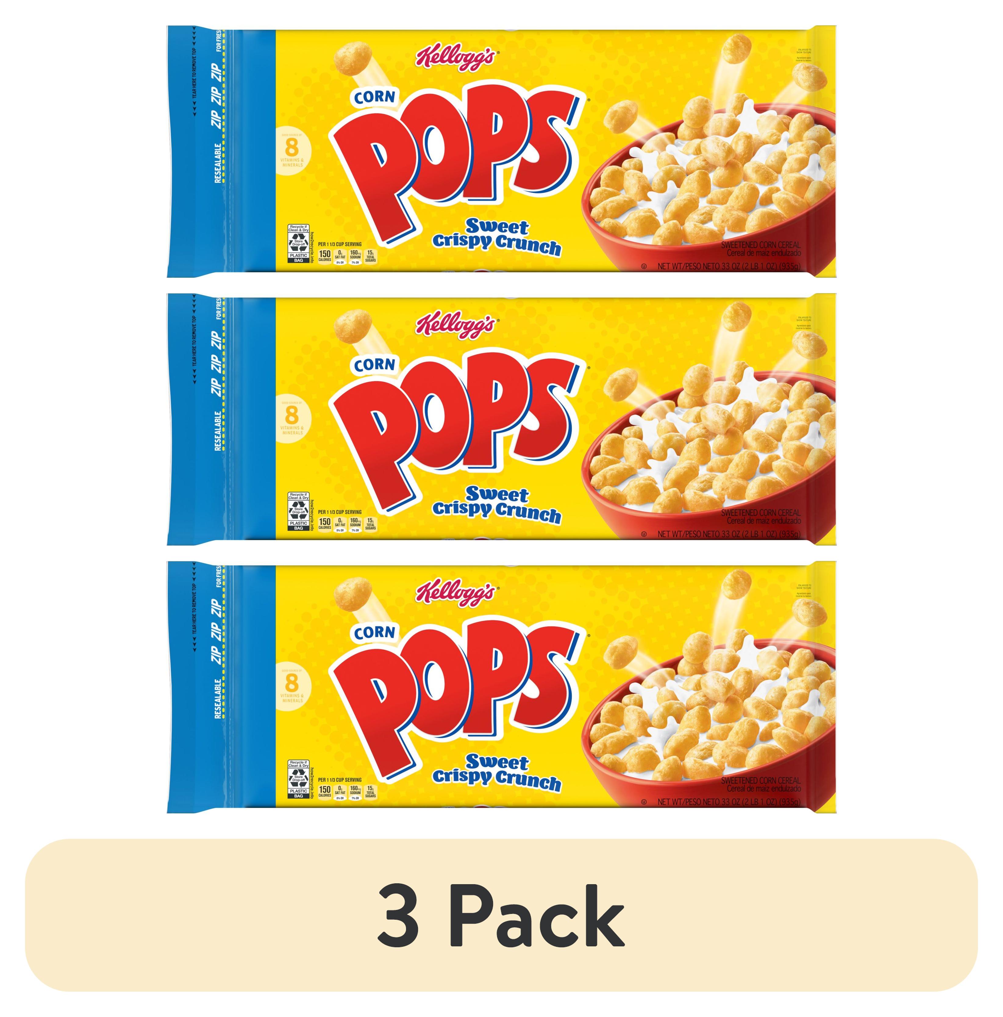 (3 pack) Kellogg's Corn Pops Breakfast Cereal, 8 Vitamins and Minerals ...