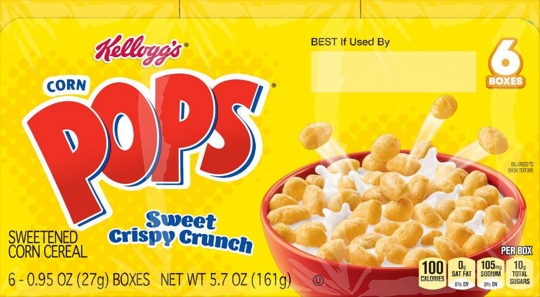 Kellogg's Corn Pops Original Cold Breakfast Cereal Handy Packs, 5.7oz 6 ...