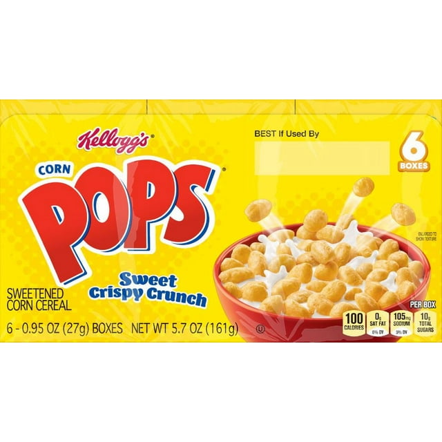 Kellogg's Corn Pops Original Cold Breakfast Cereal Handy Packs, 5.7oz 6 ...