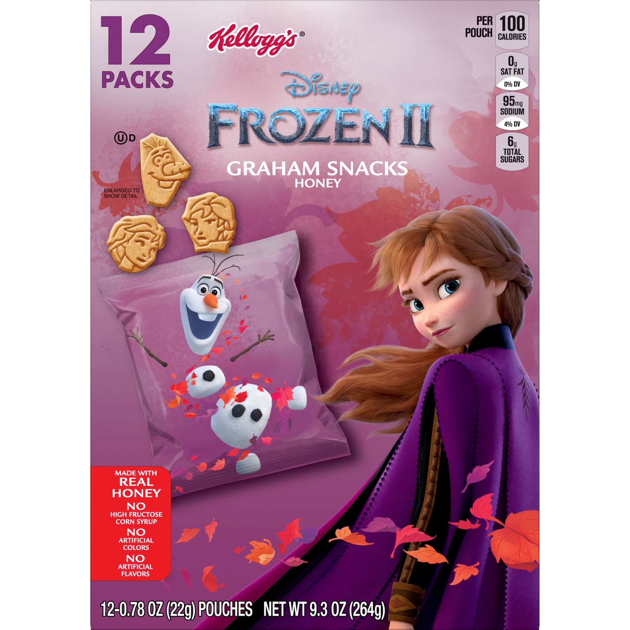 Kellogg's Disney's Frozen 2 Honey Graham Snacks, No High Fructose Corn ...