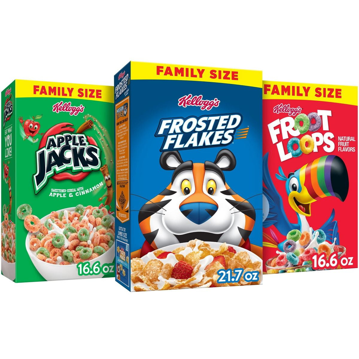Kellogg's Family Size Cereal Variety Pack Froot Loops Frosted Flakes ...