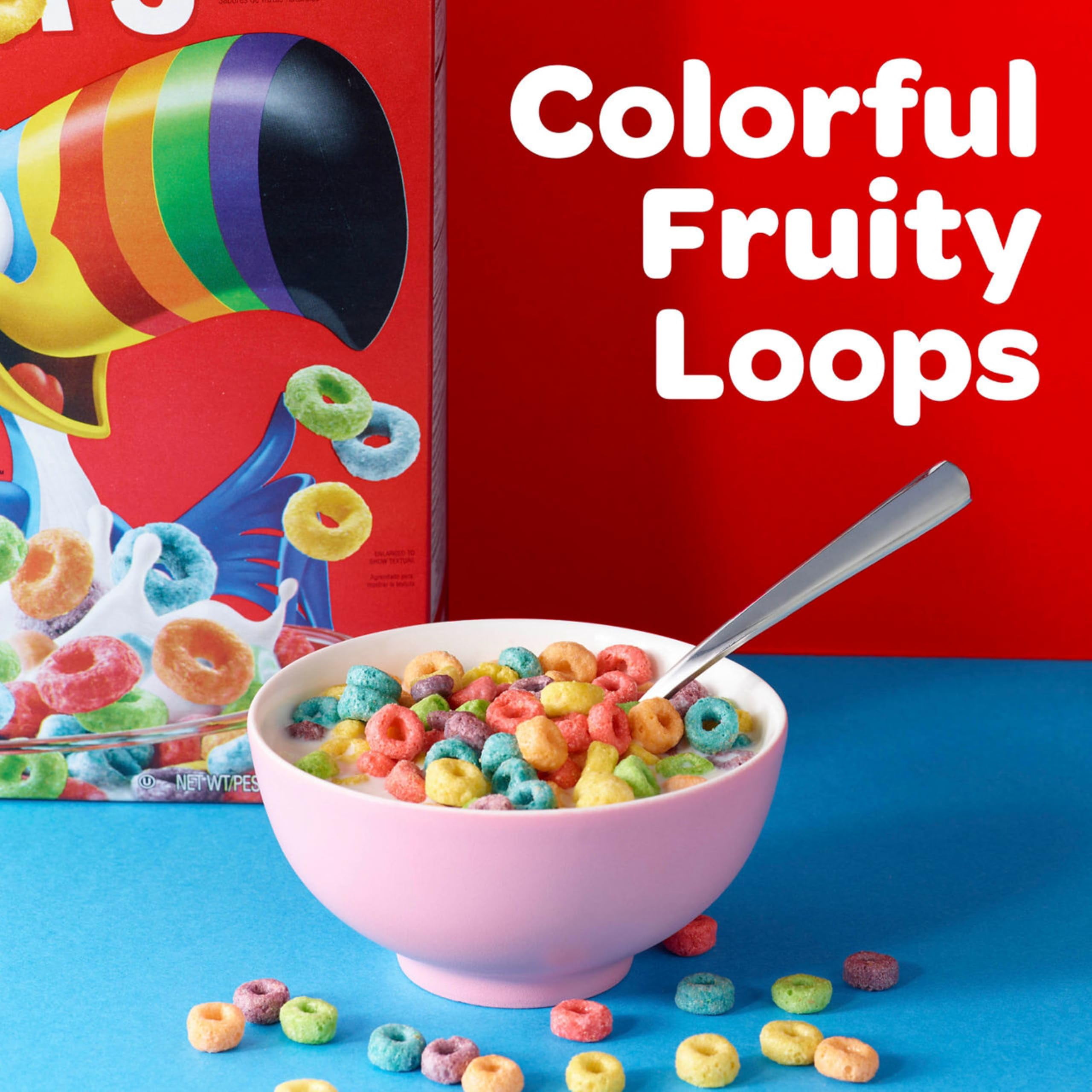 Kellogg’s Froot Loops AJH3 Breakfast Cereal, Kids Cereal, Family ...