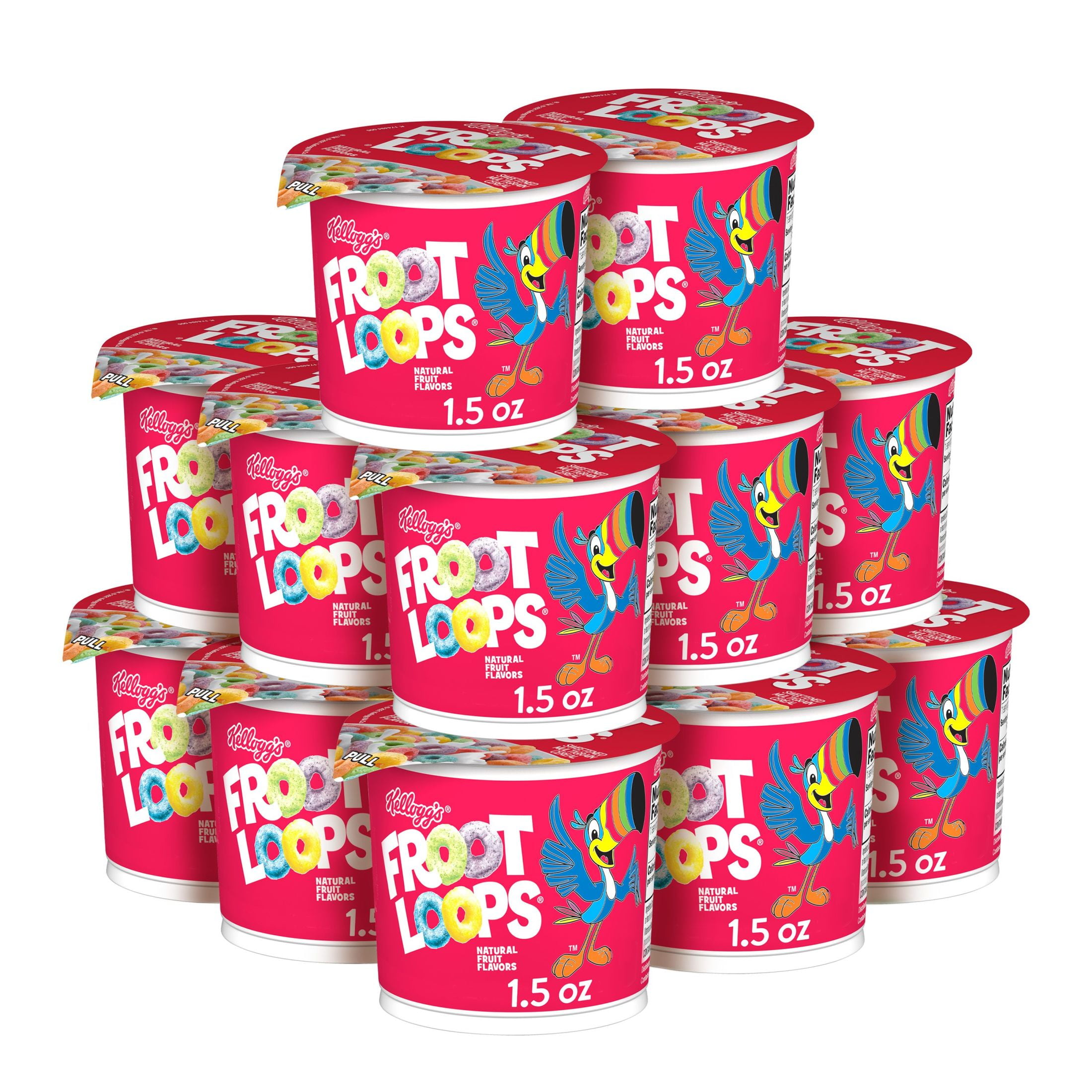 Kellogg's Froot Loops Breakfast Cereal Cups, Fruit Flavored, Breakfast ...