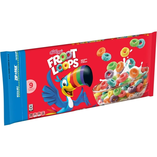 Kellogg's Froot Loops Breakfast Cereal, Fruit Flavored, Breakfast ...