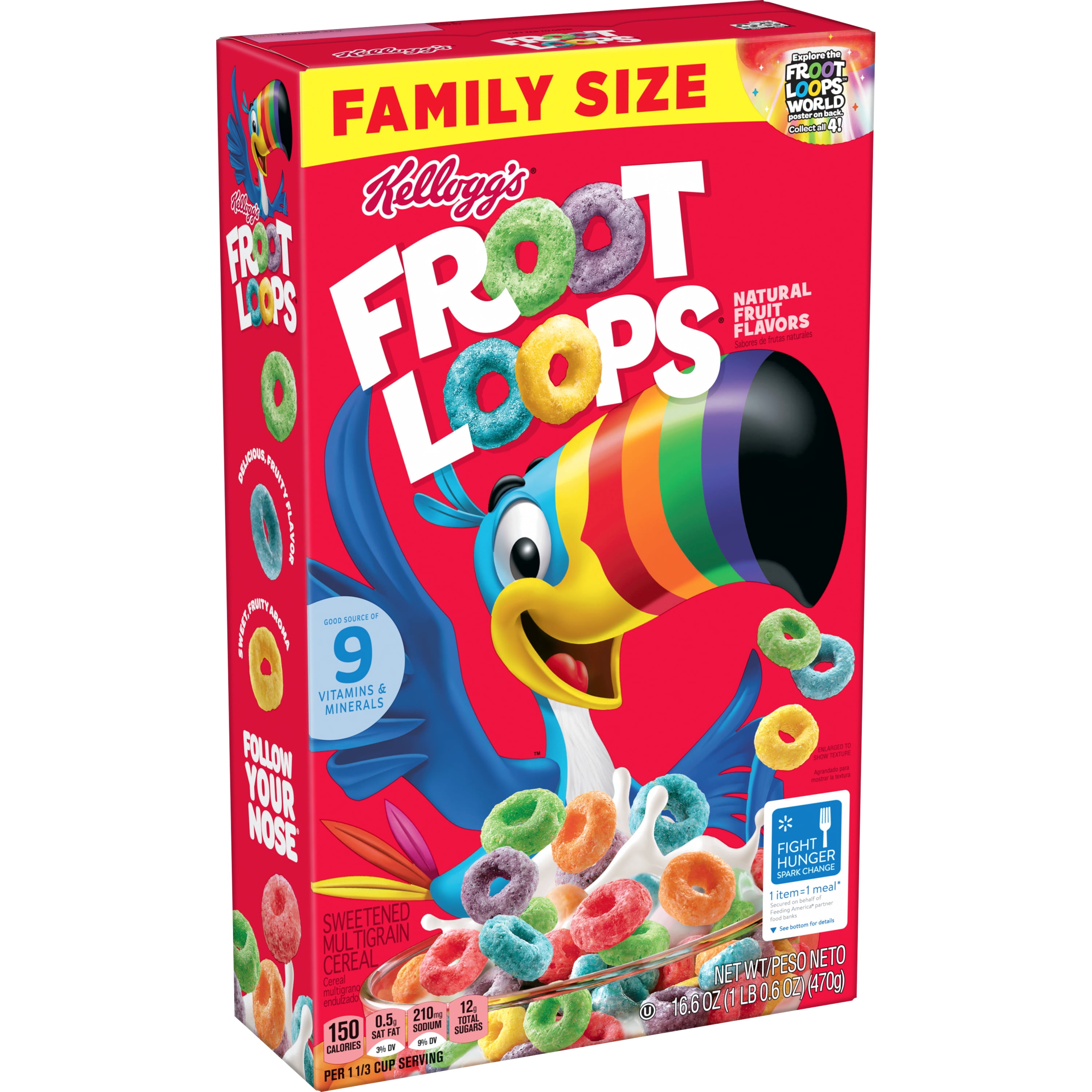 Kellogg's Large Family Size Froot Loops Original Breakfast Cereal, 16.6 ...