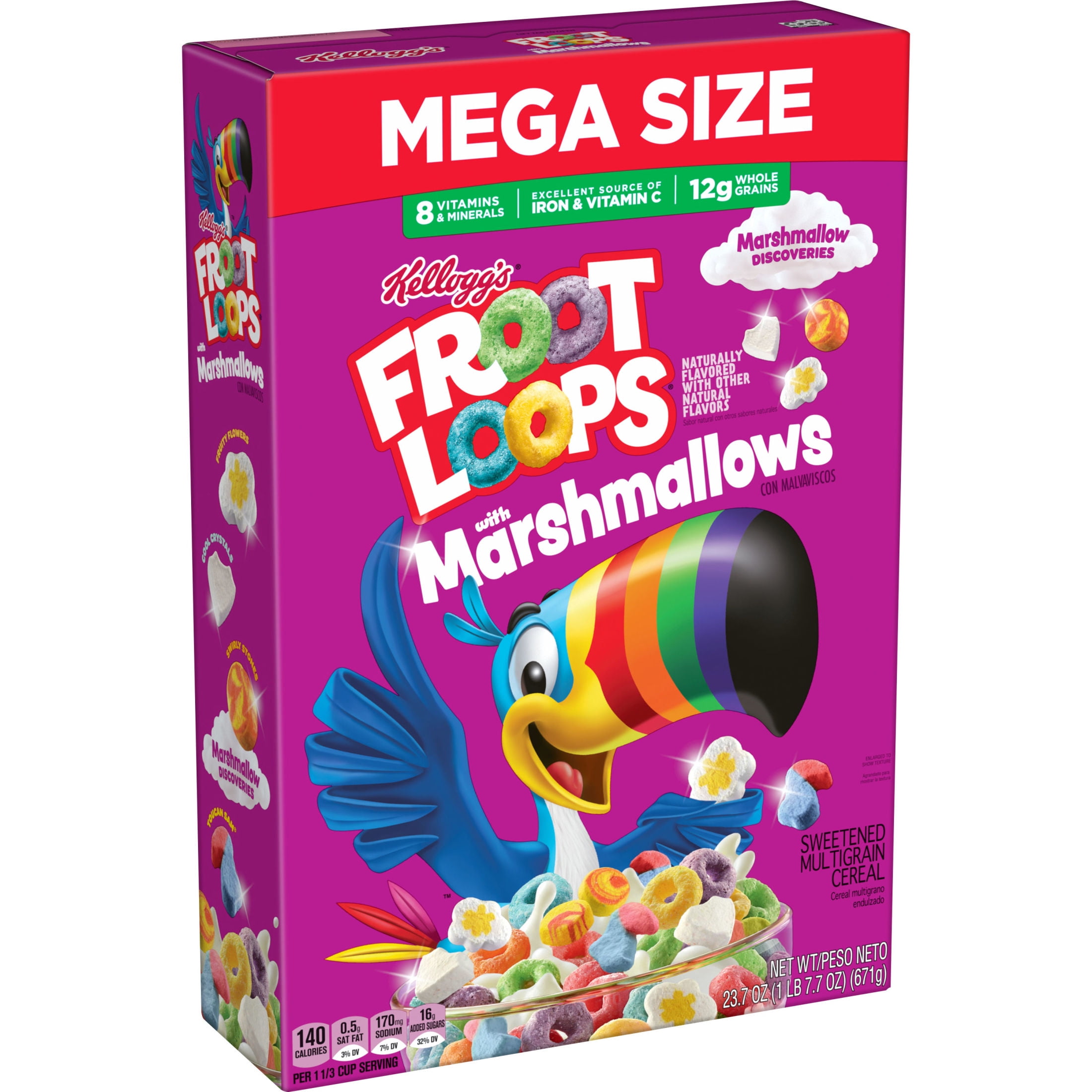 Kellogg's Froot Loops with Marshmallows Breakfast Cereal, 12g Whole ...