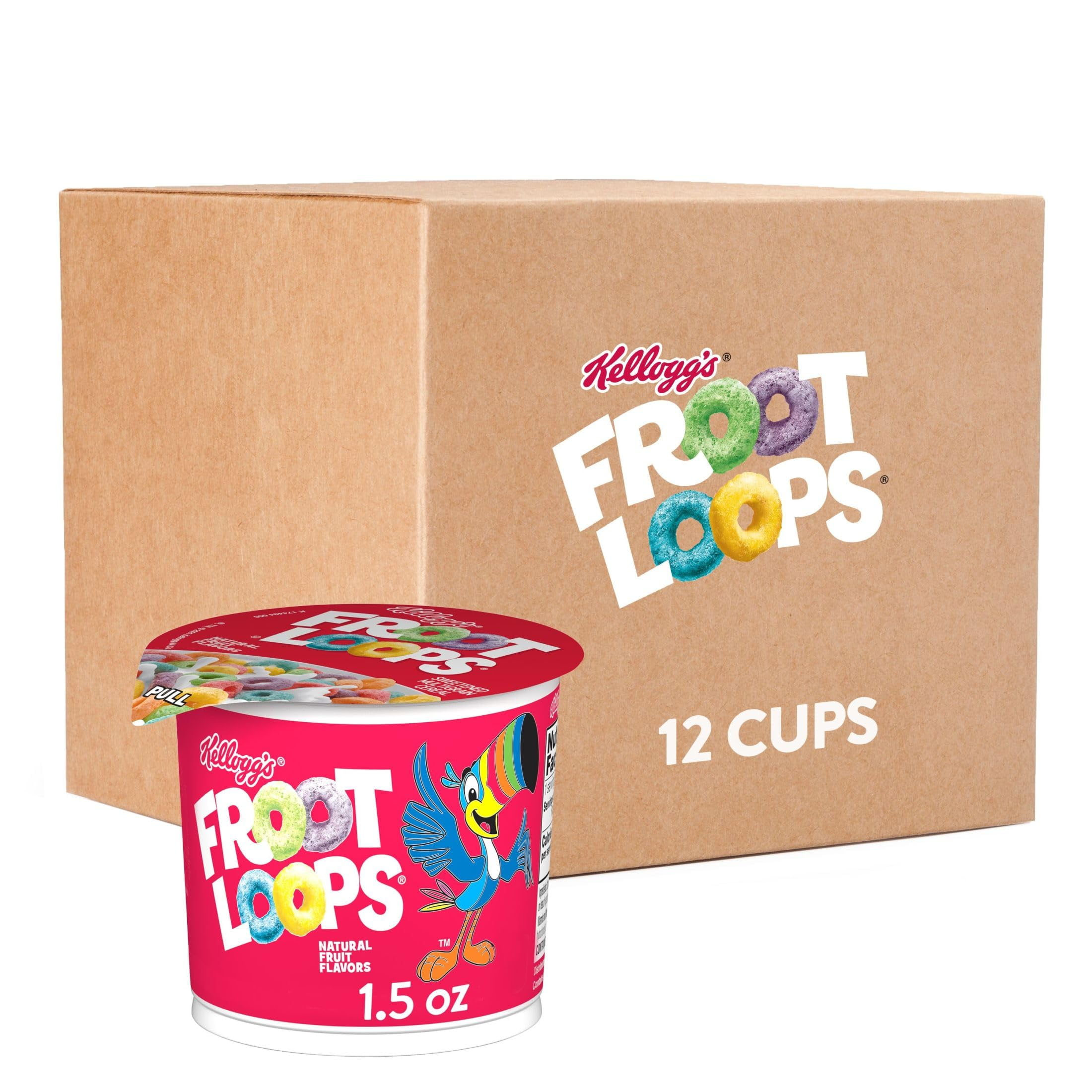 Kellogg's Froot Loops Breakfast Cereal Cups, Fruit KMC2Flavored ...