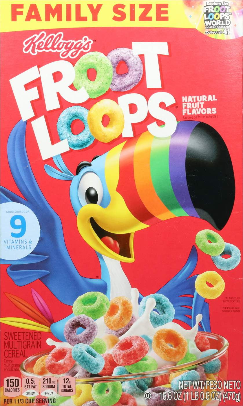 Kellogg's Froot Loops Cereal - Family Size - 16.6 oz Packaging May Vary ...