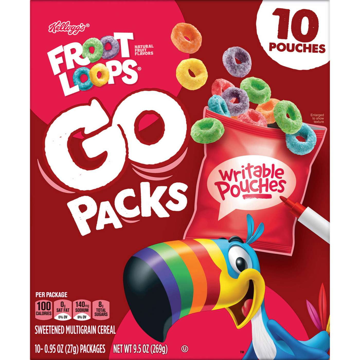 Kellogg's Froot Loops Cereal Go Packs - 10 ct- Pack of 2 - Walmart.com