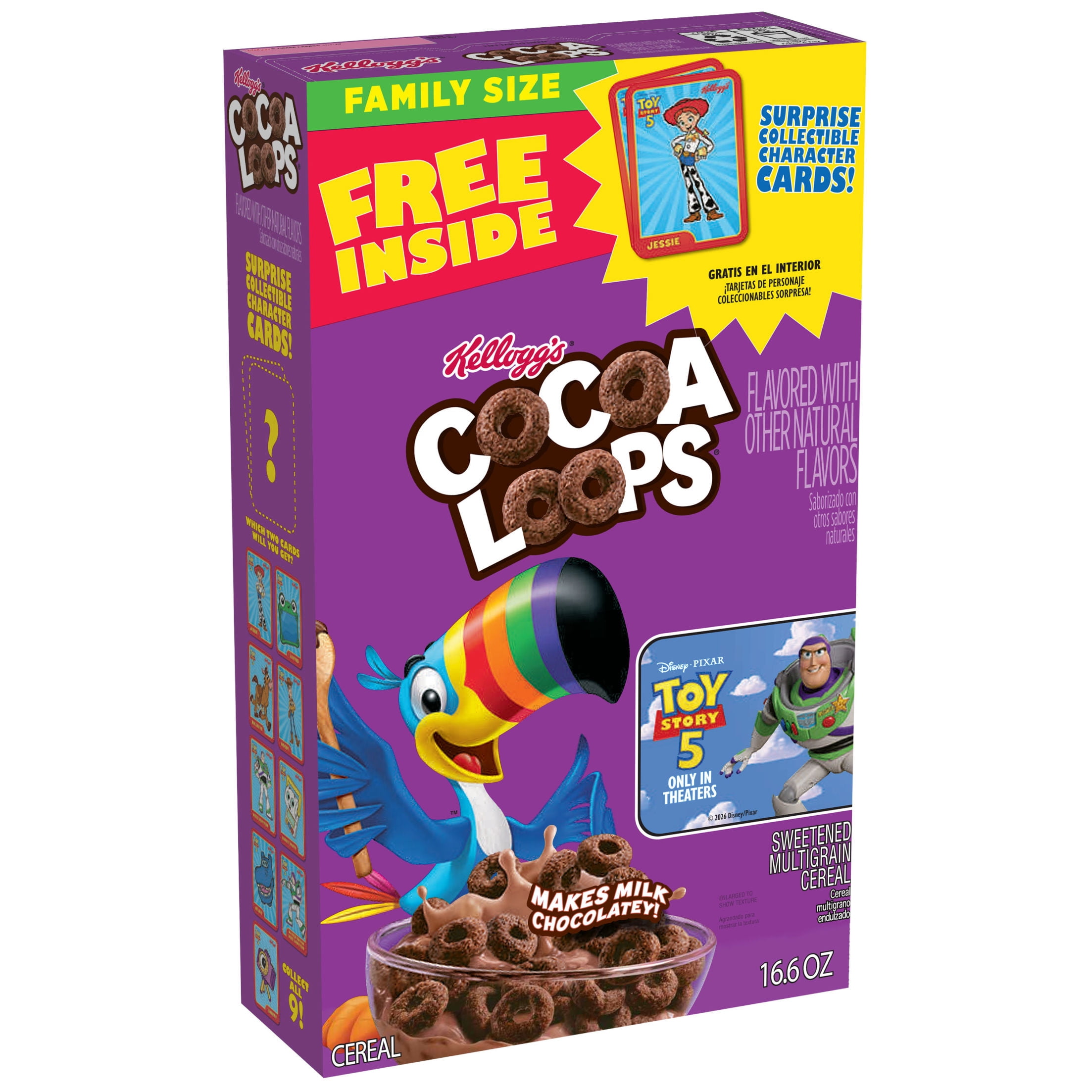 Kellogg's Cocoa Loops Original Breakfast Cereal, Good Source of Fiber ...