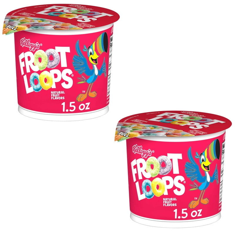 Kelloggs Froot Loops Cold Breakfast Cereal Cup Fruit Flavored