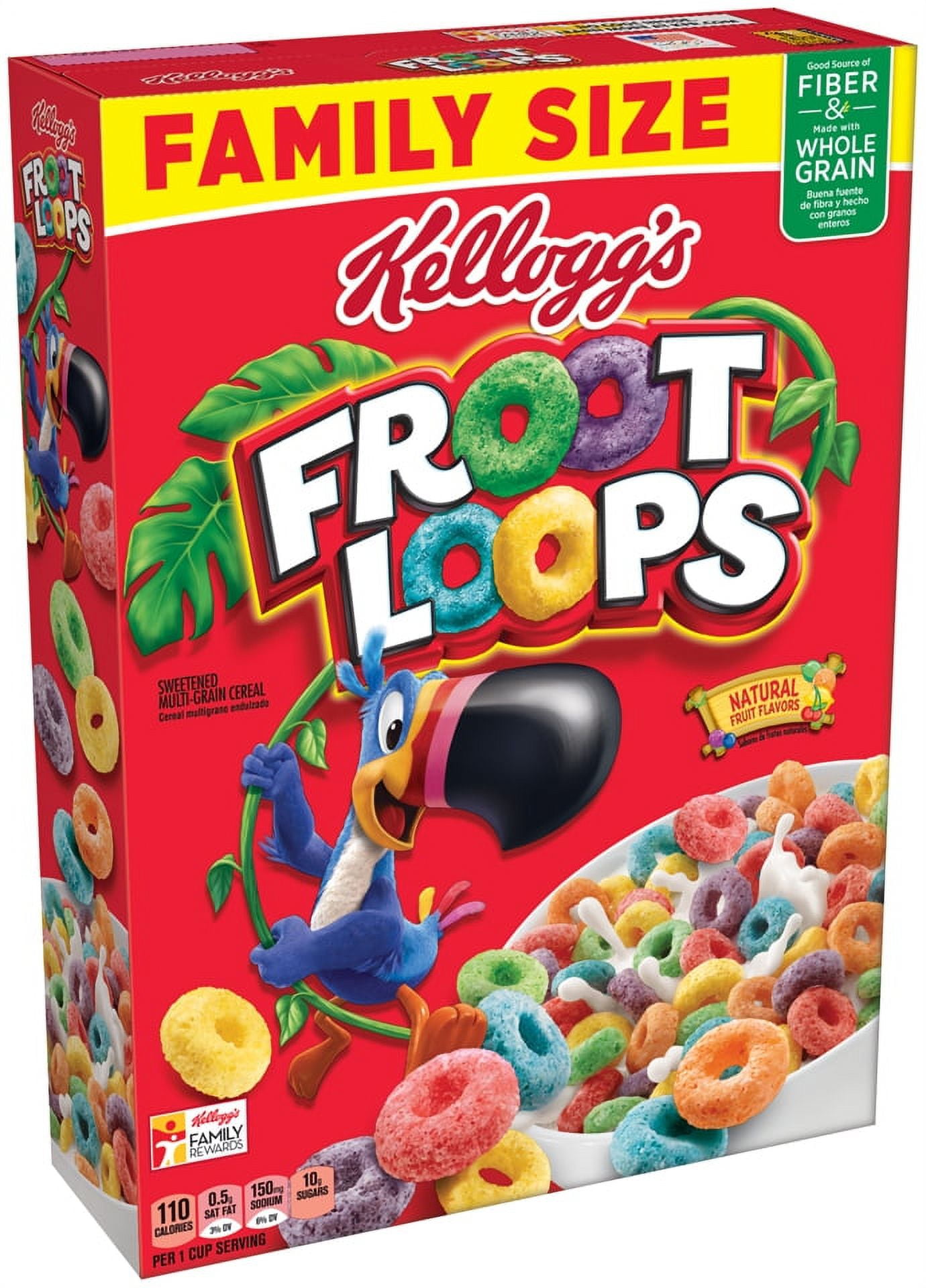 Kellogg's Froot Loops Multi-Grain Cereal Family Size, 21.7 oz - Walmart ...