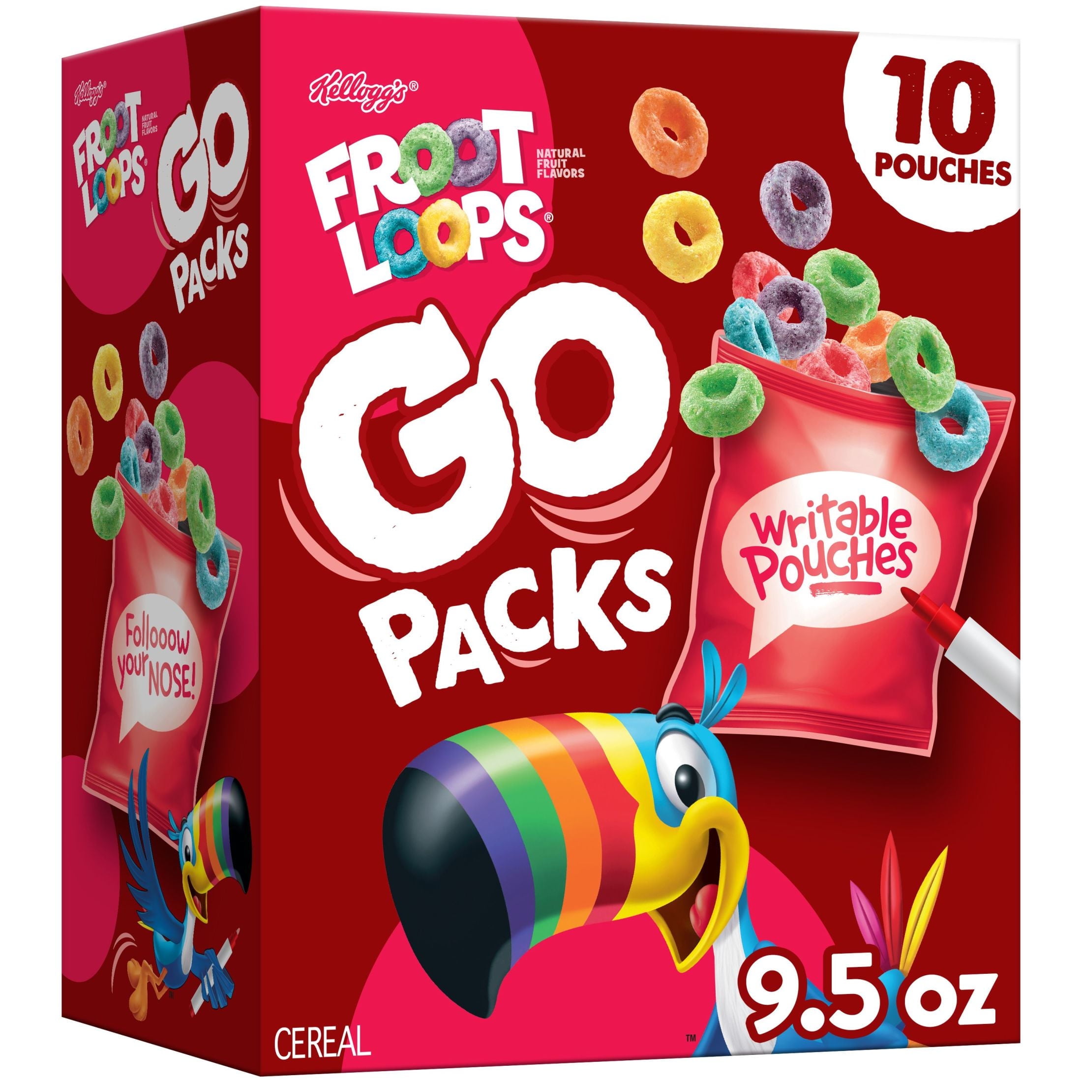 Kellogg’s Froot Loops On-the-Go Cereal Pouches Original Flavor 9.5 oz ...