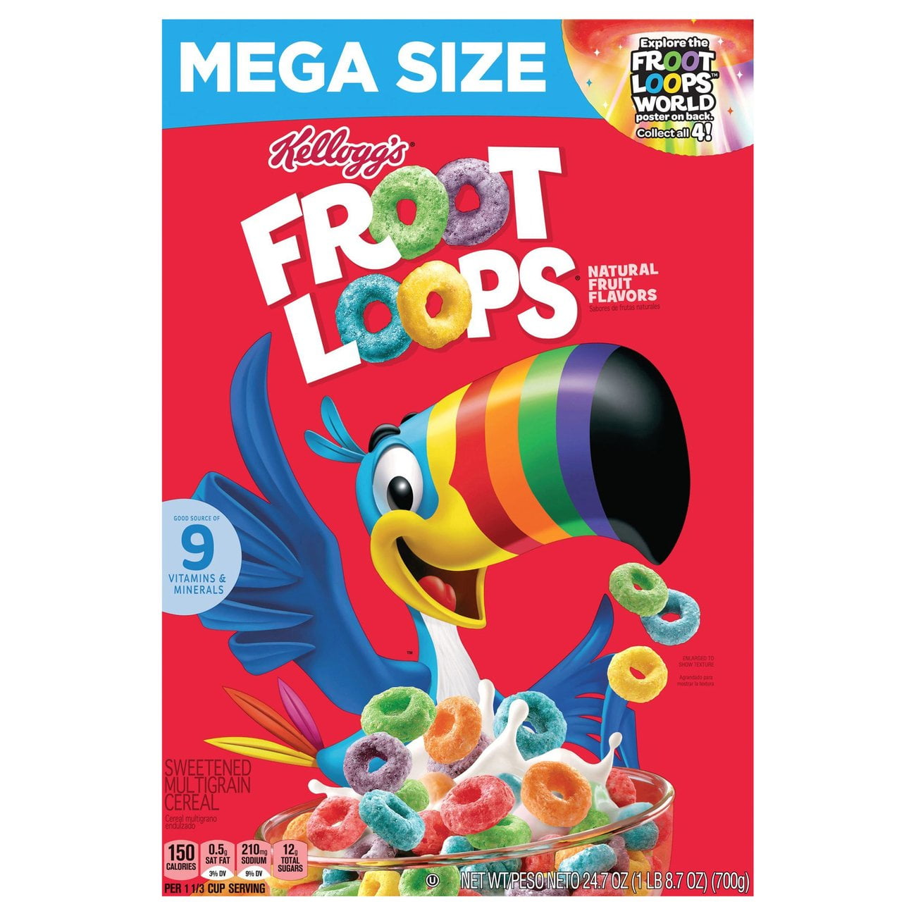 Kellogg's Froot Loops Original Breakfast Cereal - Mega Size - 24.7 oz ...